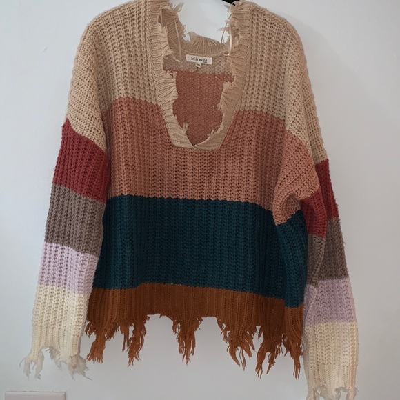 Miracle | Sweaters | Miracle Fall Frayed Sweater | Poshmark